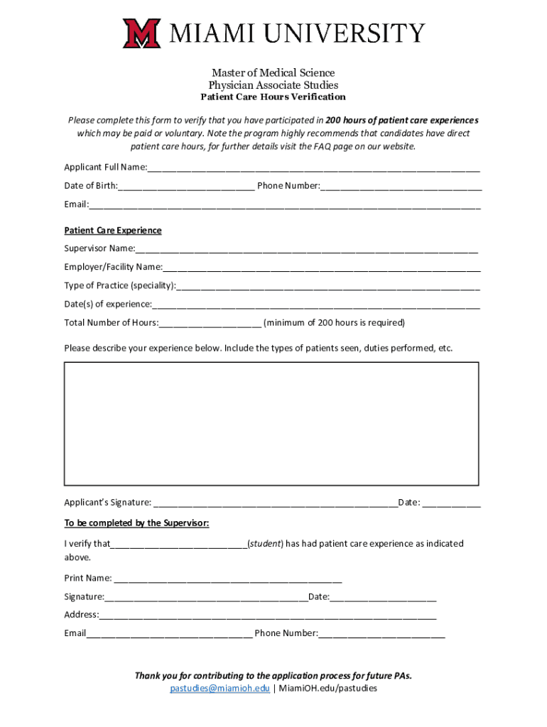 Fillable Online Patient Care Verification Form Fax Email Print - pdfFiller