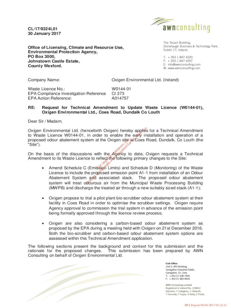 Fillable Online 179324L01 (TA APPLICATION Oxigen Coes Road30Jan2017).pdf Fax Email Print - pdfFiller