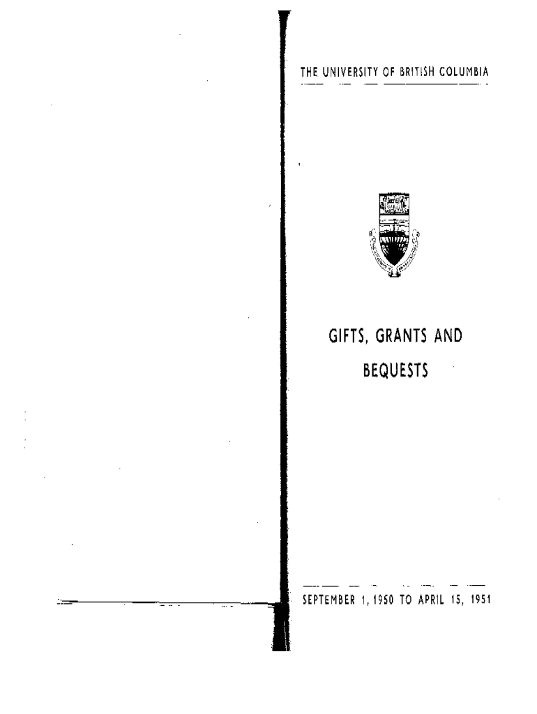 Fillable Online GIFTS, GRANTS AND BEQUESTS . - UBC Library Fax Email ... Fillable Online GIFTS, GRANTS AND BEQUESTS . - UBC Library Fax Email ...
