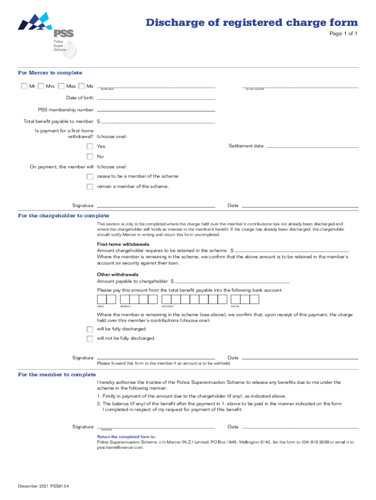 Fillable Online Discharge of registered charge form Fax Email Print - pdfFiller