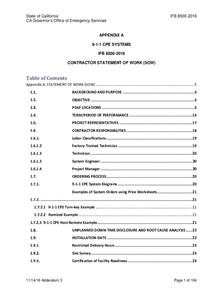 Fillable Online 9-1-1 CPE Systems Statement of Work Fax Email Print ...