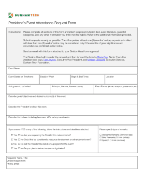 Fillable Online President Event Attendance & Speaking Request Form Fax ...
