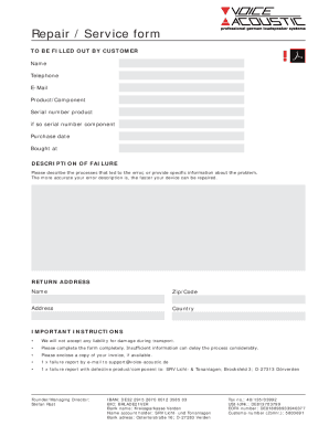 Fillable Online Repair / Service form Fax Email Print - pdfFiller