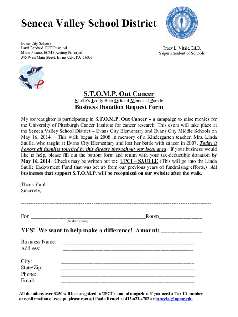 Fillable Online Fillable Online STOMP Out Cancer Saulle39s Teddy Fax ...