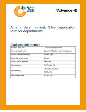 Fillable Online Athena Swan Ireland: Silver application form for ...