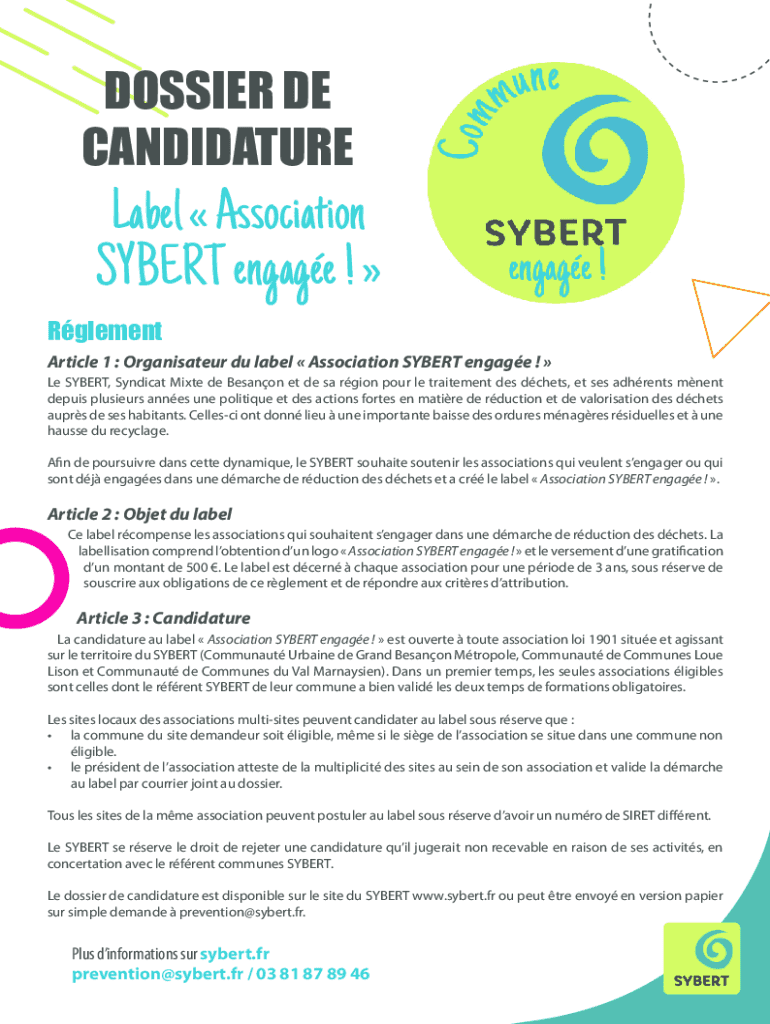 Remplissable En Ligne Un label SYBERT engage ! pour les associations et ... Faxer Email Imprimer ...