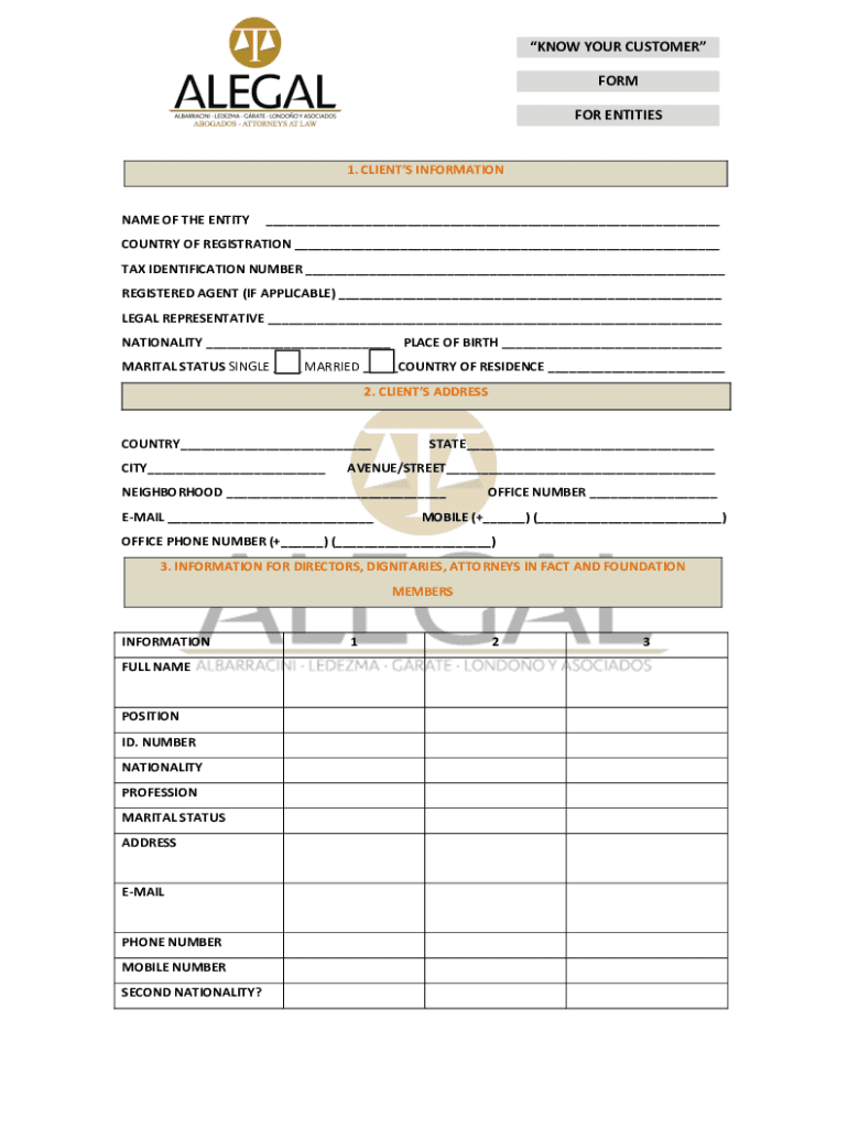Fillable Online KYC FORM ENTITY.docx Fax Email Print - pdfFiller