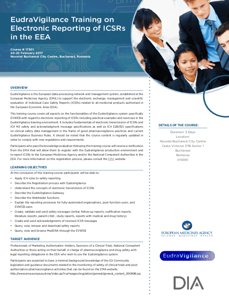 Fillable Online EudraVigilance - Electronic Reporting of ICSRs in the EEA Fax Email Print ...