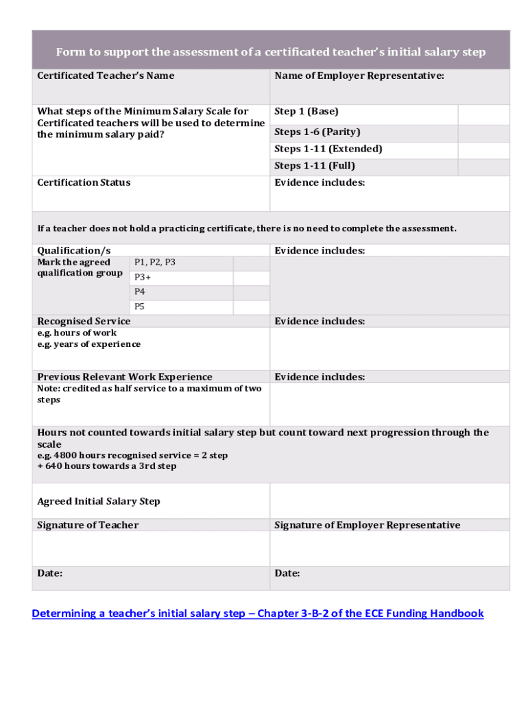 Fillable Online MoE form for salary step assessment Fax Email Print ...