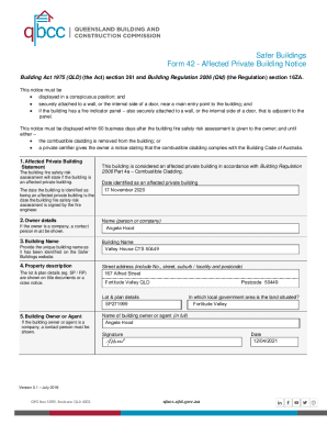 Fillable Online Fillable Online Form 42 - Affected Private Building ...