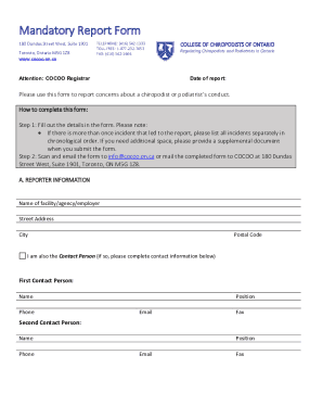 Fillable Online Mandatory Report Form Fax Email Print - pdfFiller