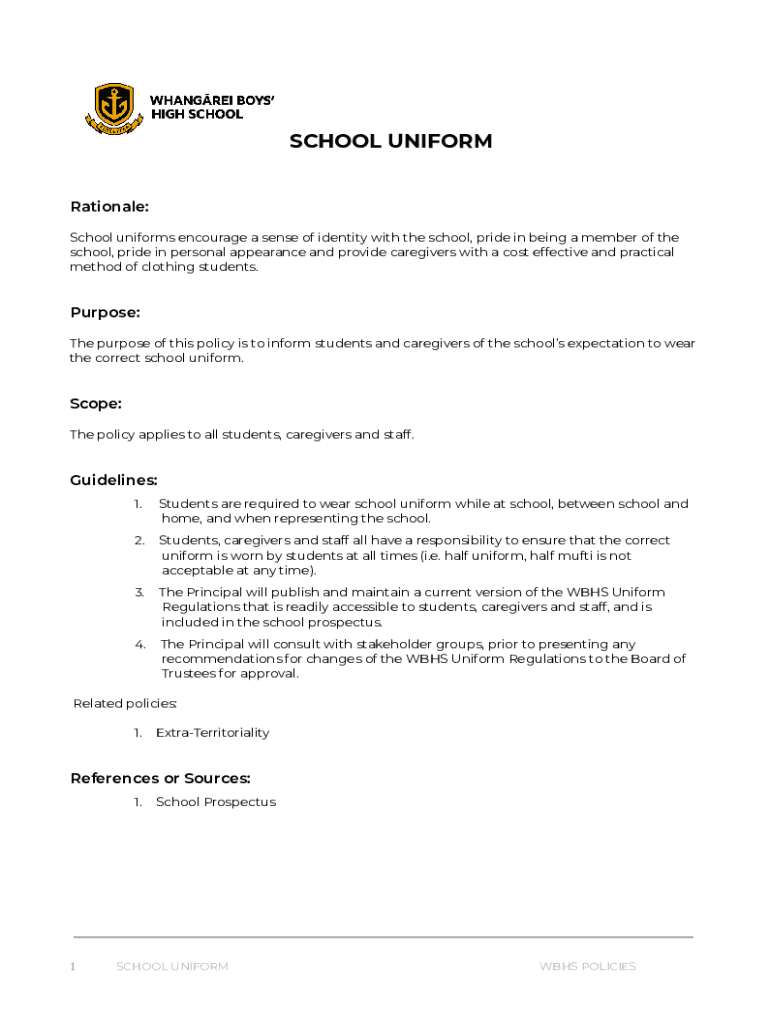 Fillable Online wbhs school School Uniform .docx Fax Email Print - pdfFiller