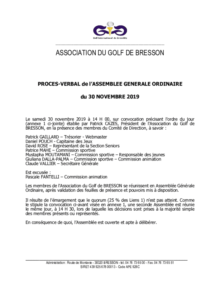 Remplissable En Ligne Assemble gnraleAssociation sportive du golf de Rennes ... Fax Email ...