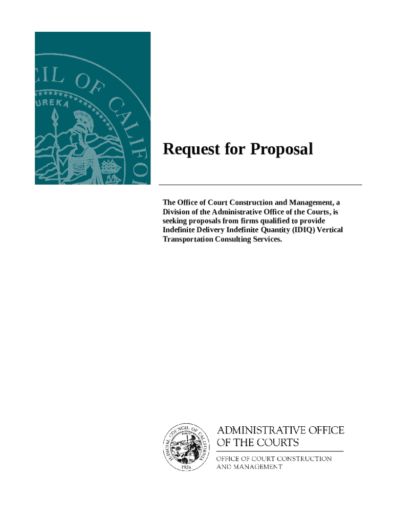 Request for Proposals (RFP) for ID/IQ Vertical Transportation ... Doc Template | pdfFiller
