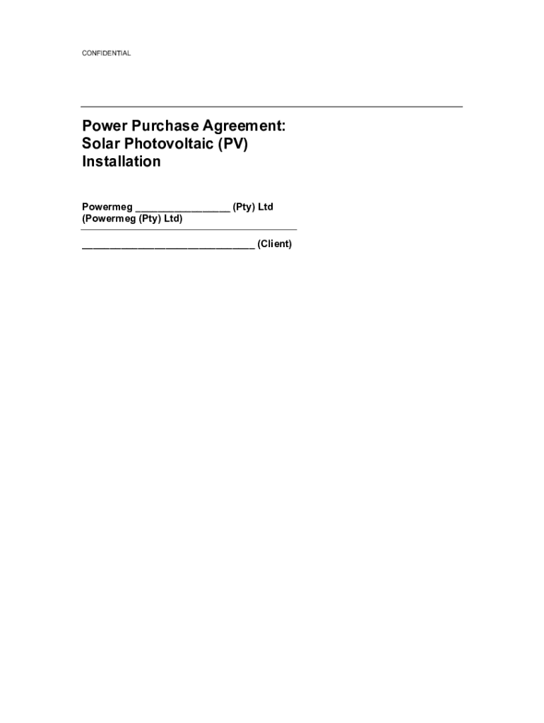 Fillable Online Power Purchase Agreement (PPA) For Procurement of ...