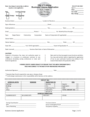 Fillable Online Business License Application Page 1 of 2 Fax Email Print - pdfFiller