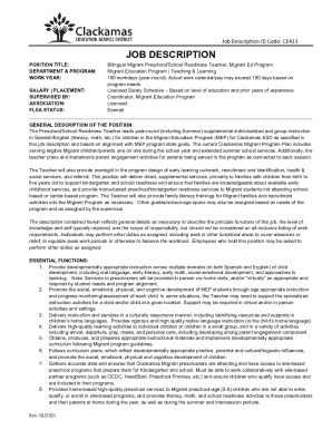 Fillable Online Job and Position Descriptions Fax Email Print - pdfFiller