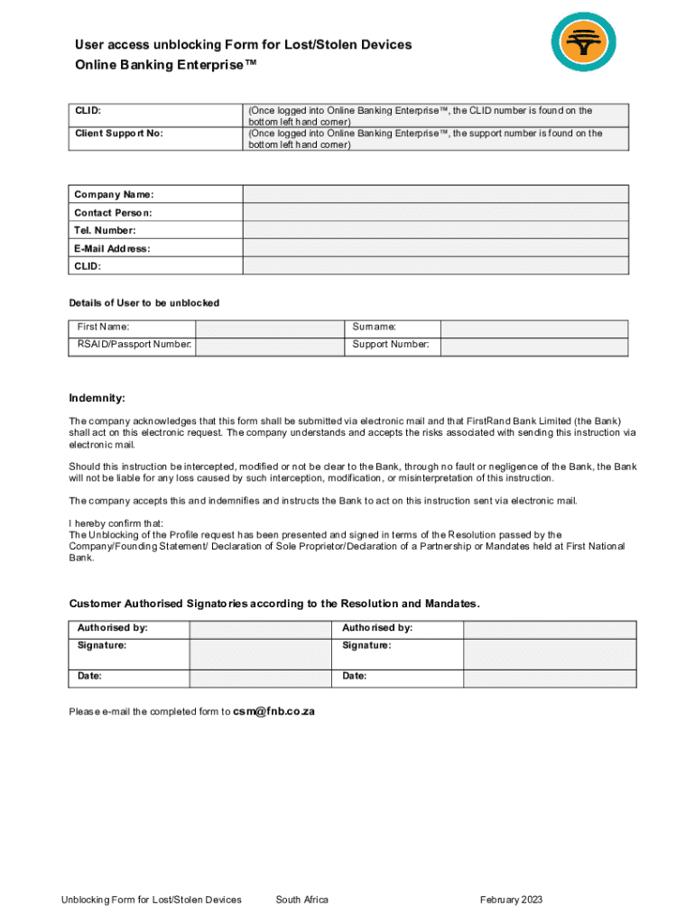 Fillable Online User ID Request form - Online Banking Enterprise Fax Email Print - pdfFiller