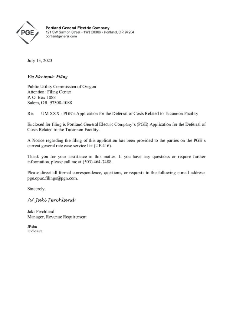Fillable Online Filing Center P. O. Box 1088 Salem, OR 9 - OPUC Fax Email Print - pdfFiller