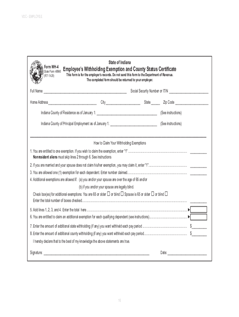 Fillable Online State Tax Withholding- (Form - W4 if applicable per ...