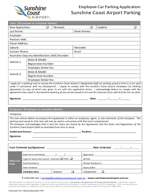 Fillable Online Employee Car Parking Application Fax Email Print ...