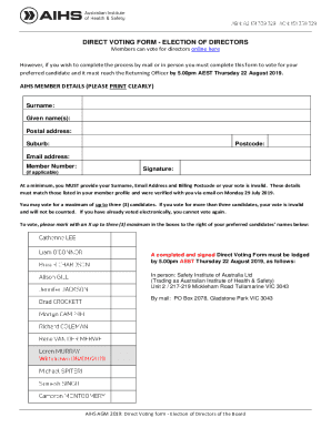 Fillable Online Board Voting Procedure in Professional Associations Fax ...