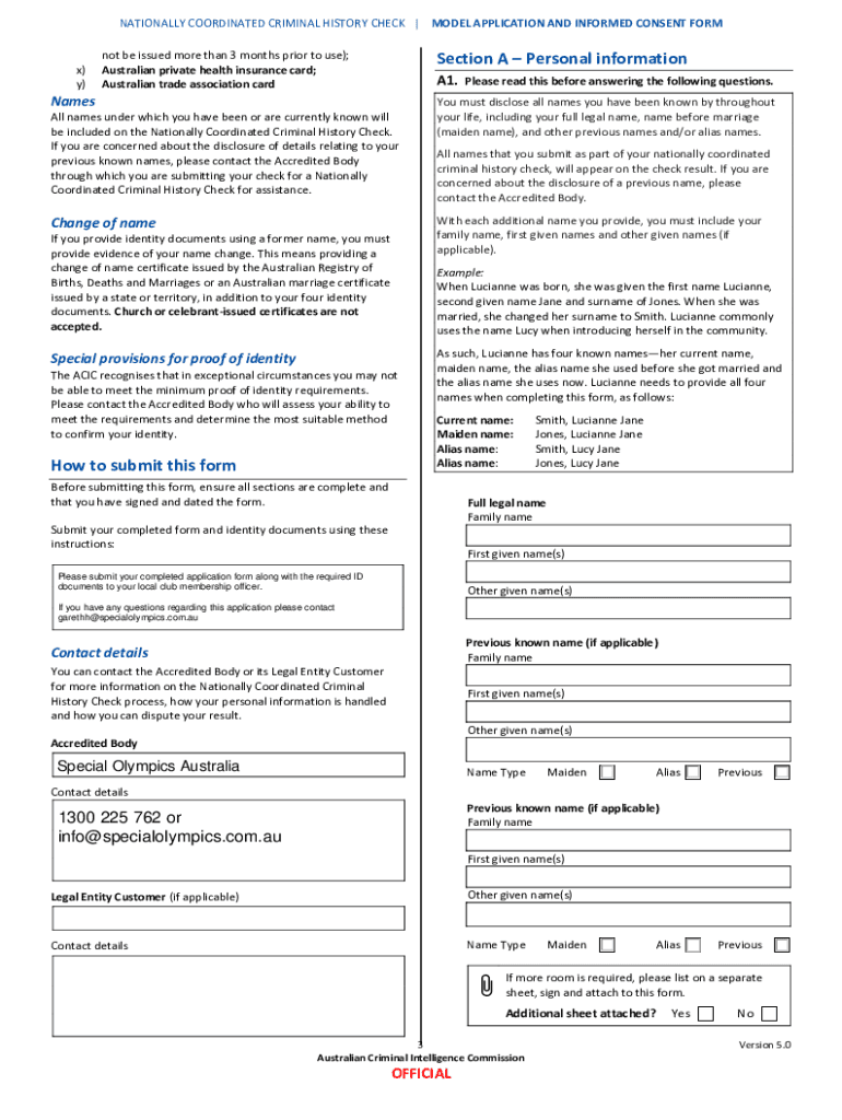 Fillable Online Nationally Coordinated Criminal History CheckNCCHC Fax ...