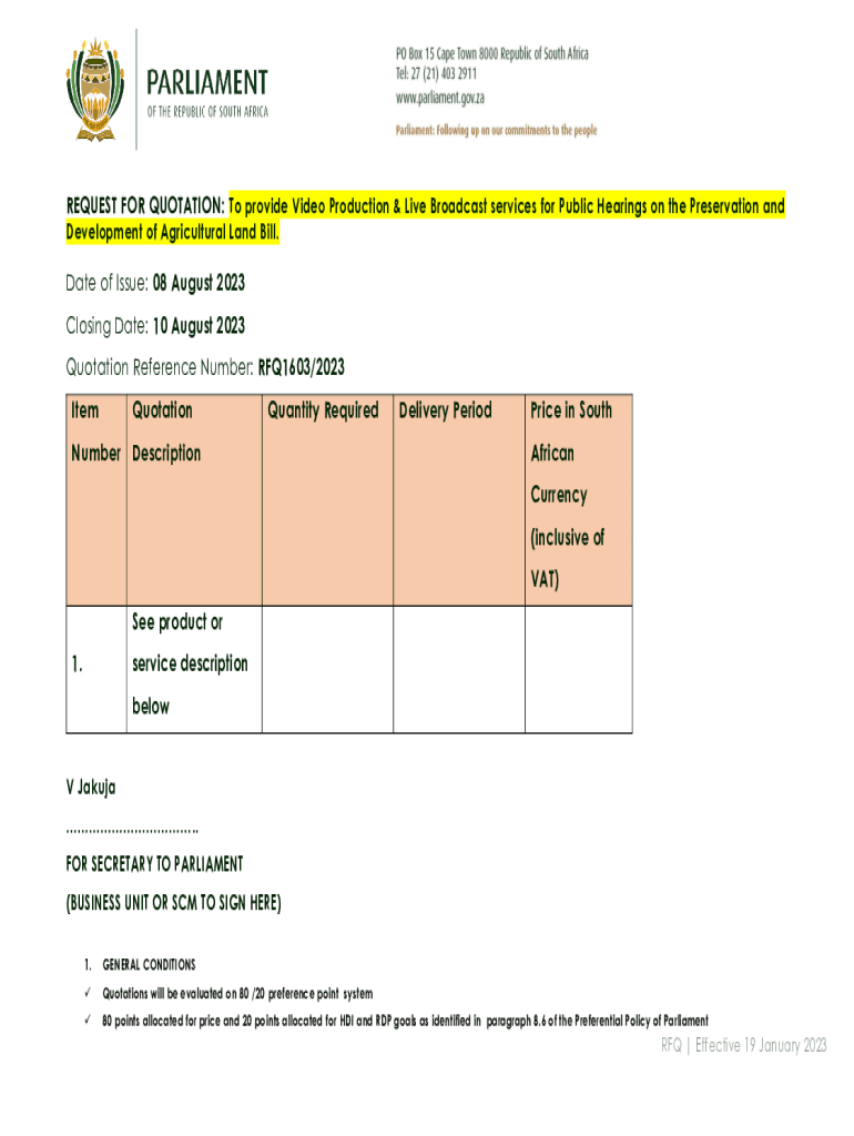 Fillable Online Video Production Quote Form Template Fax Email Print ...