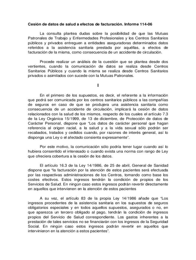 Rellenable en línea Cesin de datos de salud a efectos de facturacin Fax ...