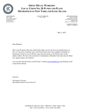 Fillable Online sheet metal workers' local union no. 28 funds and plans ...