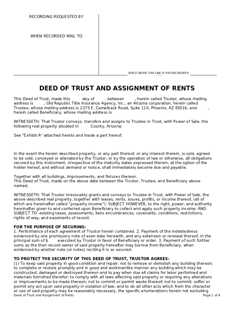 OF NOTE SECURED BY A DEED OF TRUST Doc Template | pdfFiller