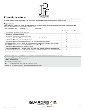 Fillable Online FUNERAL AND BURIAL REIMBURSEMENT CLAIM Fax Email Print ...