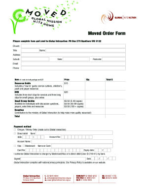 Fillable Online Moved Order Form Fax Email Print - pdfFiller