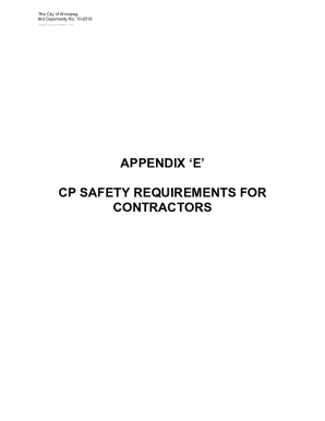 Fillable Online APPENDIX 'E' CP SAFETY REQUIREMENTS FOR ... Fax Email Print - pdfFiller