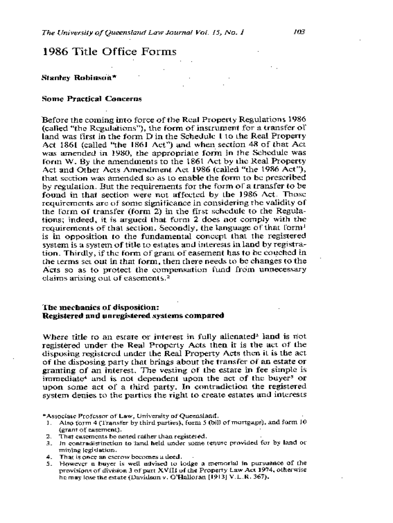 Fillable Online Robinson, Stanley --- "1986 Title Office Forms Shorter ...