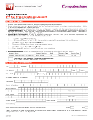 Fillable Online Application Form - ETF Tax Free Investment Account Fax Email Print - pdfFiller