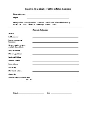 Fillable Online Updated Format of Form DIR-2-Consent to act as Director ...