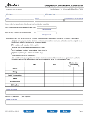 Fillable Online Exceptional Consideration Authorization. Letter of ...