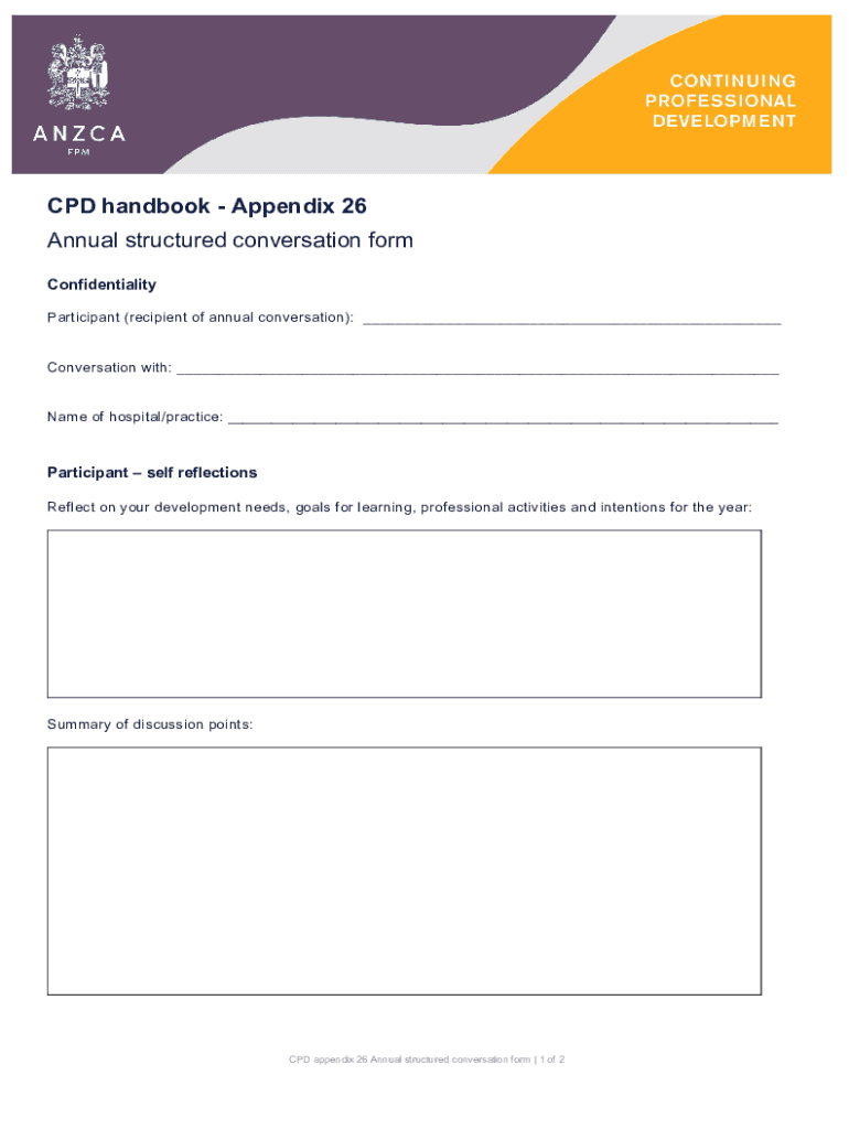 Fillable Online appendix 26 Annual structured conversation form Fax ...