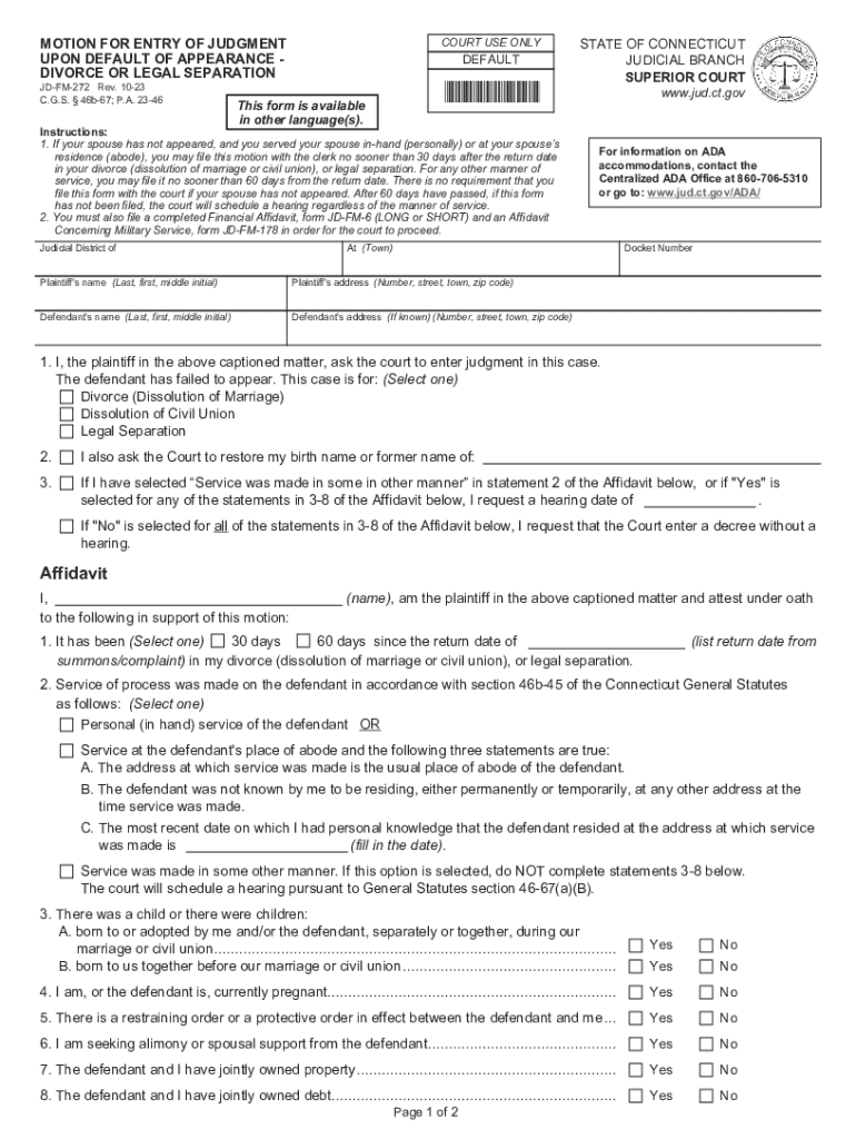 Fillable Online Instructions and Procedures for a Default Decree by ...