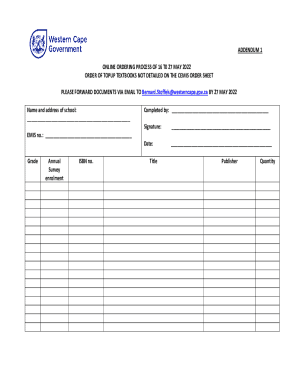 Fillable Online Western Cape Education Department A Njotini Directorate ...