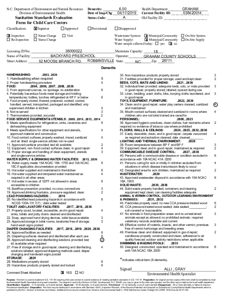 Fillable Online 15a ncac 18a .2834 compliance, inspections and reports Fax Email Print - pdfFiller