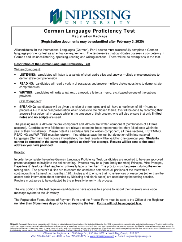 Fillable Online German Placement & Proficiency Exams - Germanic ...