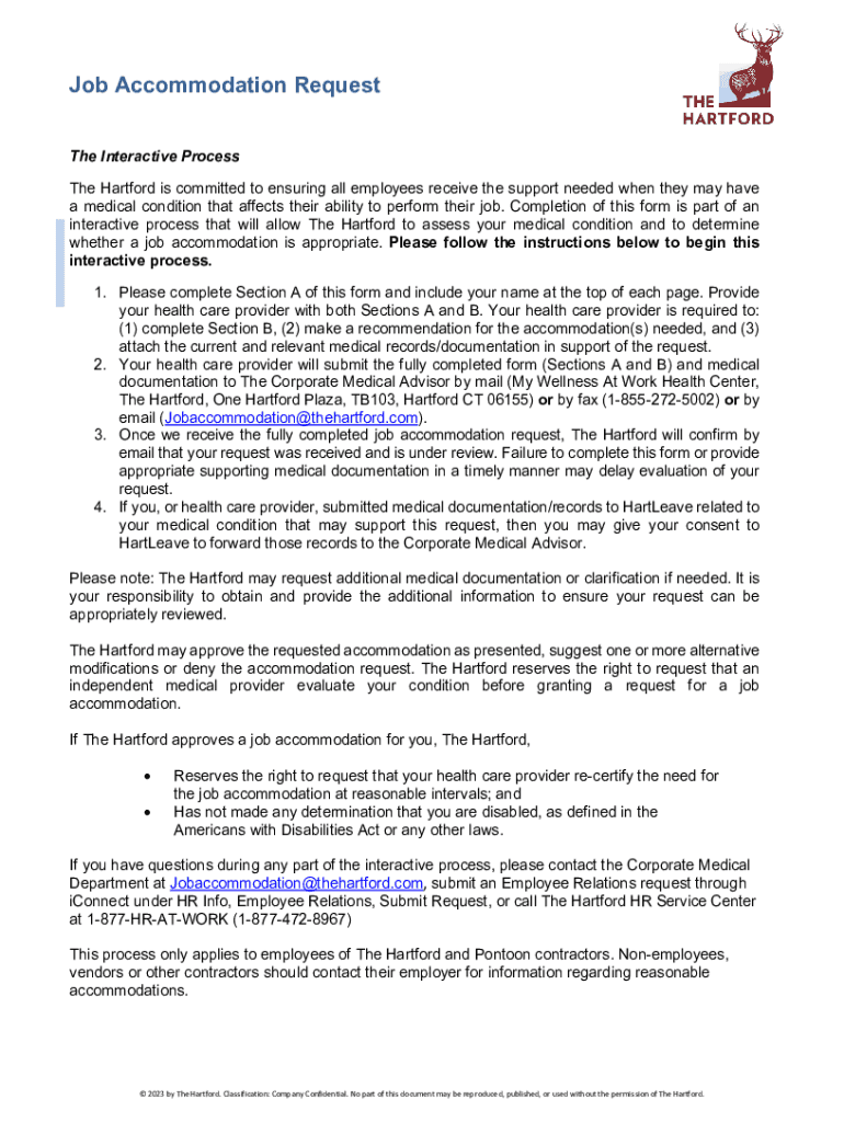 Fillable Online Job Accommodation Request Form 031423 Fax Email Print ...