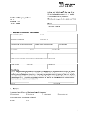 Ausfüllbar Online Antrag auf Erteilung/nderung einer Fax Email Drucken - pdfFiller