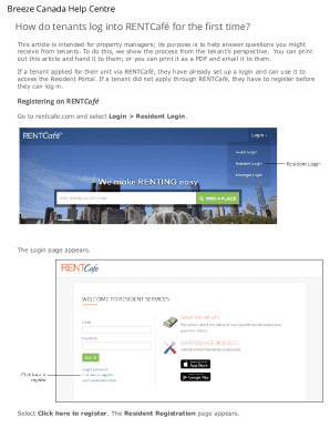 Fillable Online How do tenants log into RENTCaf for the first time? Fax ...