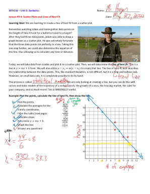 Fillable Online Lesson #9.4: Scatter Plots and Lines of Best Fit Date ...