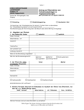 Ausfüllbar Online Antrag auf bernahme von Teilnahmebeitrgen in ... Fax Email Drucken - pdfFiller