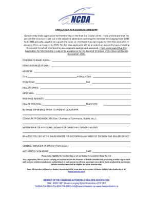 Fillable Online Apply for car dealership, PV Dealership Form - Tata ...