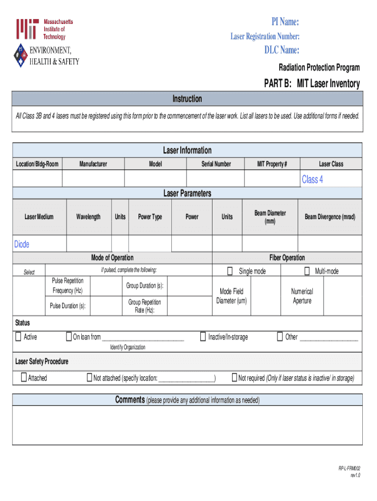 Fillable Online ehs mit Laser Forms and DocumentsFlorida Department of Health Fax Email Print ...